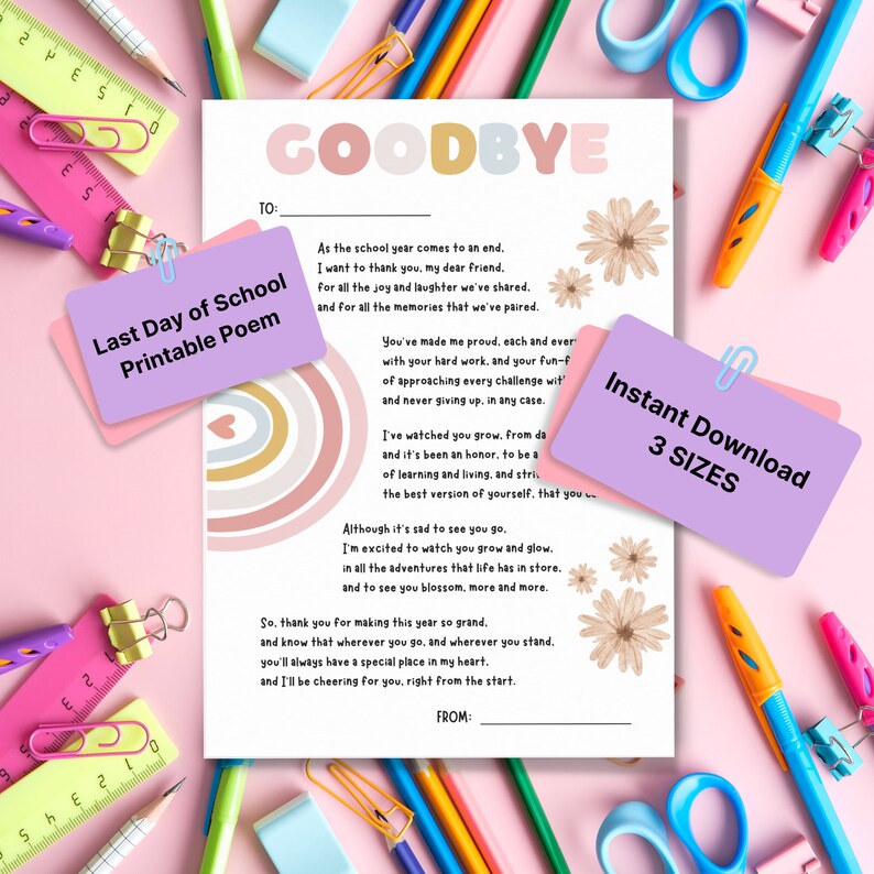 Teacher Goodbye Gift to Students Last Day of School Gift From - Etsy