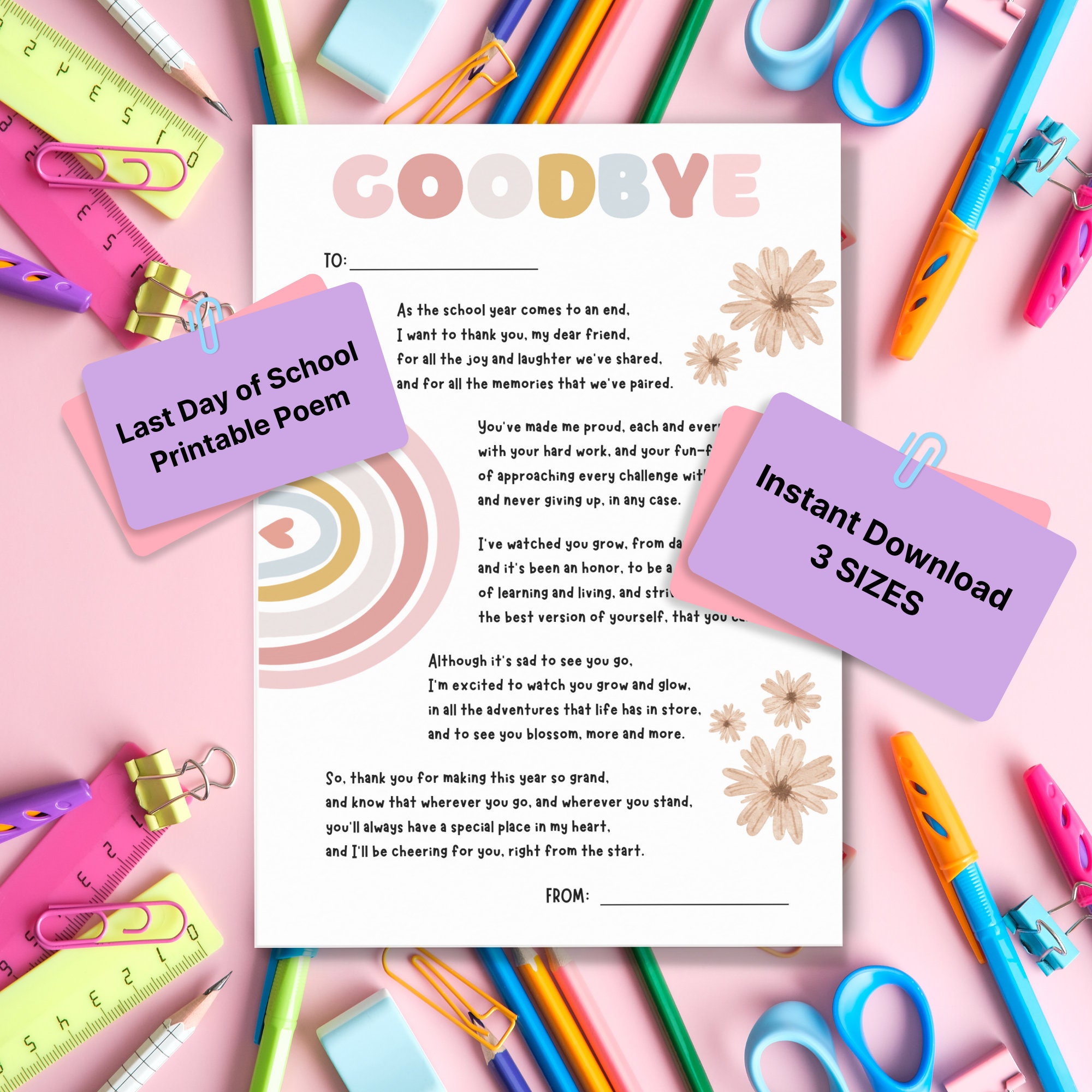 Teacher Goodbye Gift to Students Last Day of School Gift From - Etsy