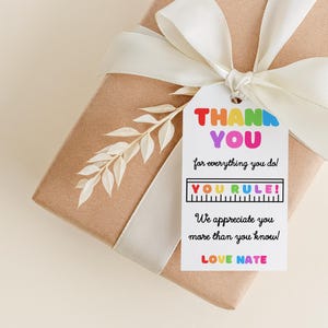 Editable Thank You Gift Tag | You Rule Appreciation Tag Template ...