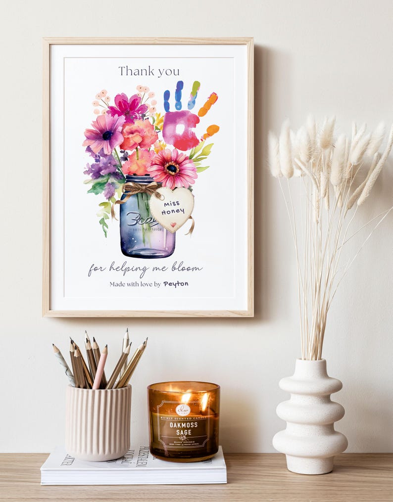 Teacher Appreciation Gift Handprint Art Instant Download | Printable ...