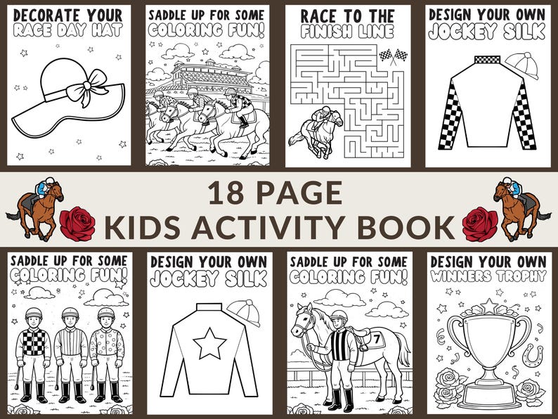 Kentucky Derby Game | Kentucky Derby Activity | Kentucky Derby Coloring ...