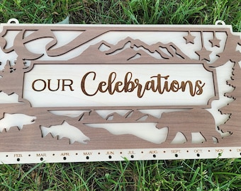 Floral Family Celebration and Birthday Calendar, Family Celebration ...