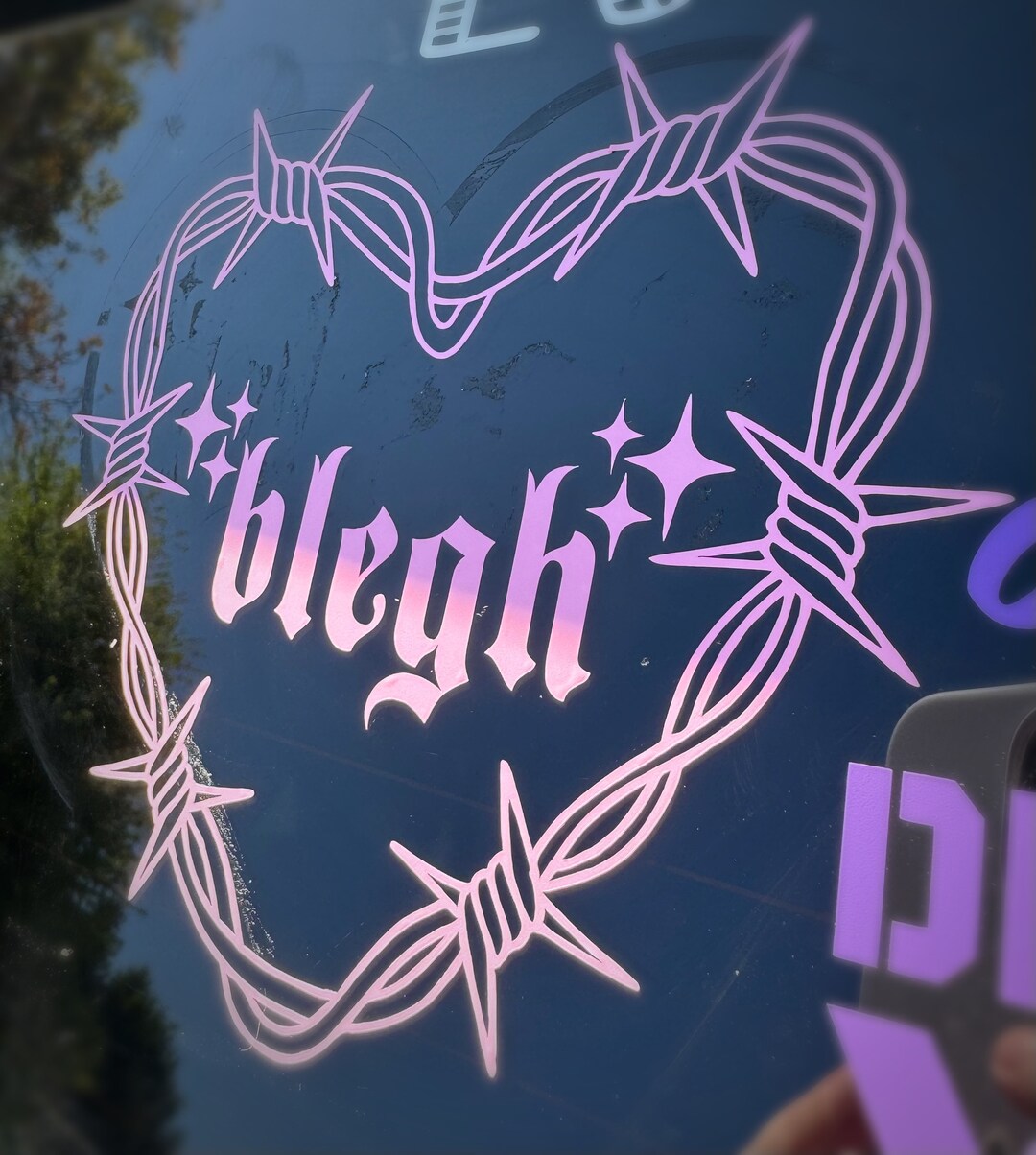 Barbed Wire BLEGH Decal - Etsy