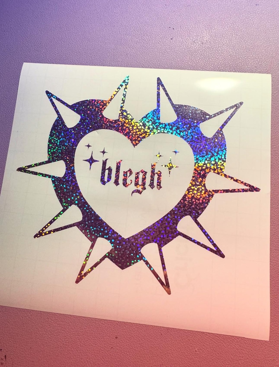 BLEGH Studded Heart Vinyl Decal - Etsy