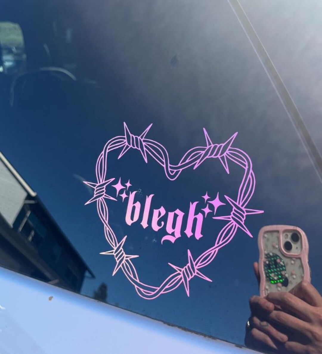 Barbed Wire BLEGH Decal - Etsy