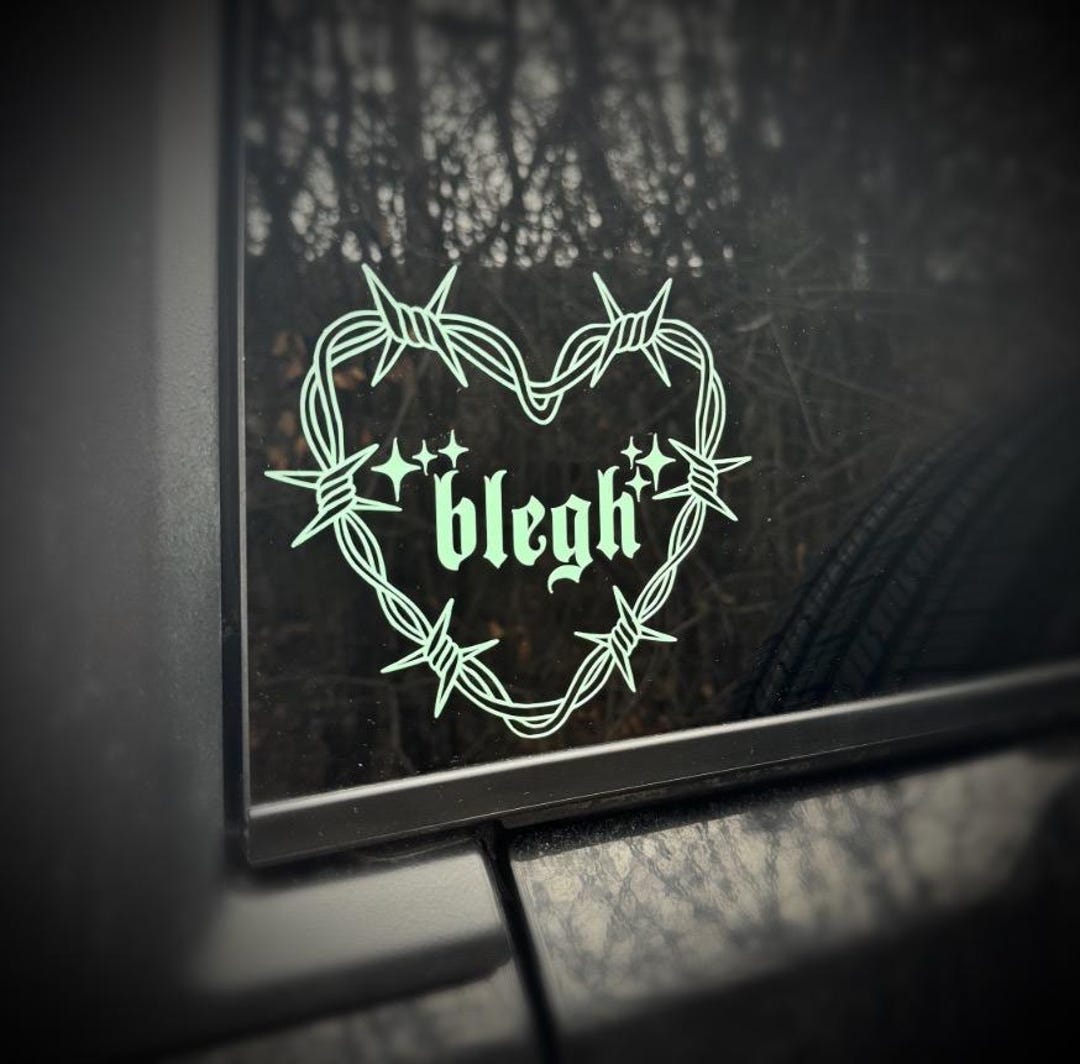 Barbed Wire BLEGH Vinyl Decal - Etsy