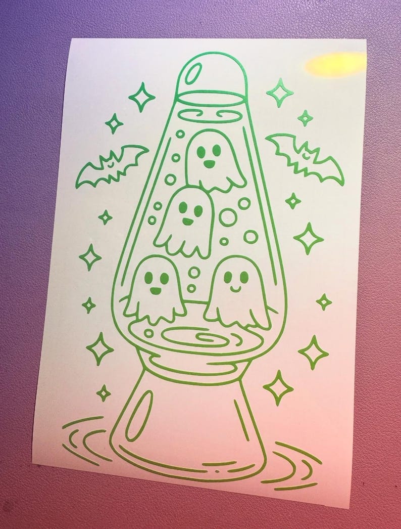 Ghost Lava Lamp Vinyl Decal - Etsy