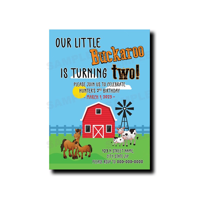 Farmland Birthday Invitation Design - Etsy