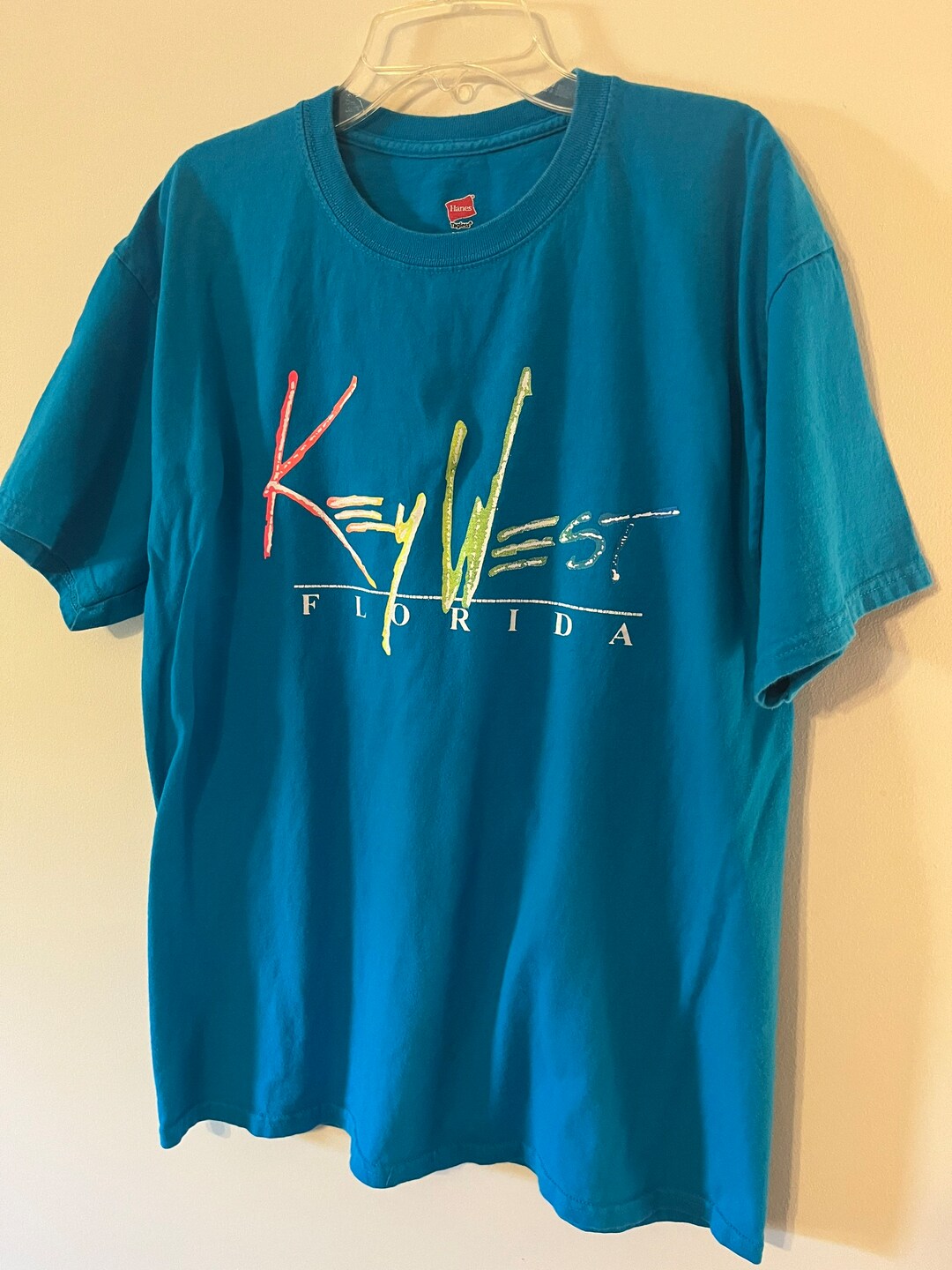 Vintage Blue and Colorful Key West Florida Tshirt - Etsy