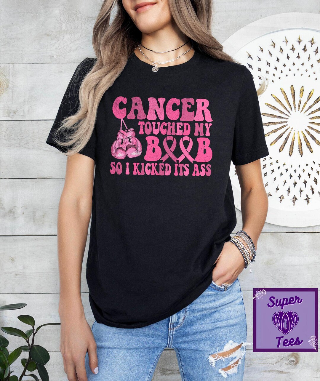 Cancer Touch My Boo Shirt: Breast Cancer Awareness, Pink Ribbon - Etsy