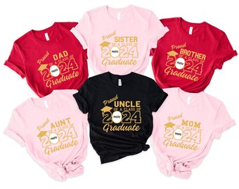 Personalized Class of 2024 Family Graduation Shirts, Custom Your Photo Graduation Shirts, Proud ...