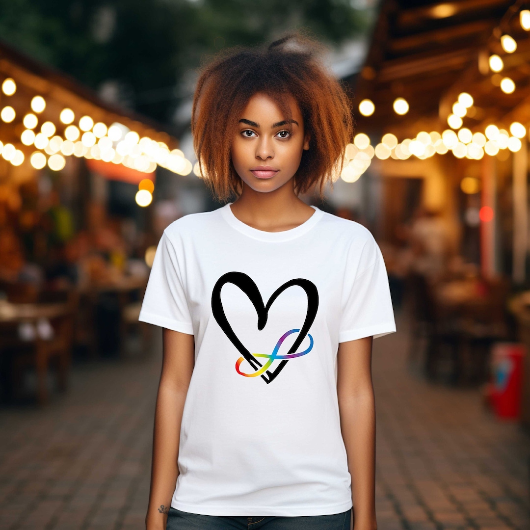 Autism Acceptance Rainbow Infinity Heart Shirt, Autism Shirts Awareness ...