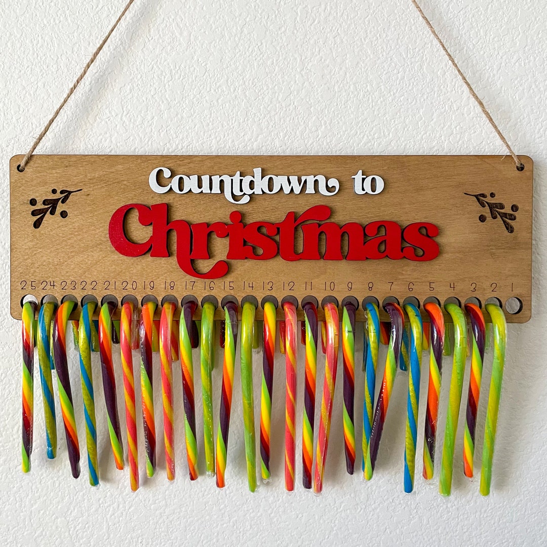 Countdown to Christmas Candy Cane Calendar - Etsy