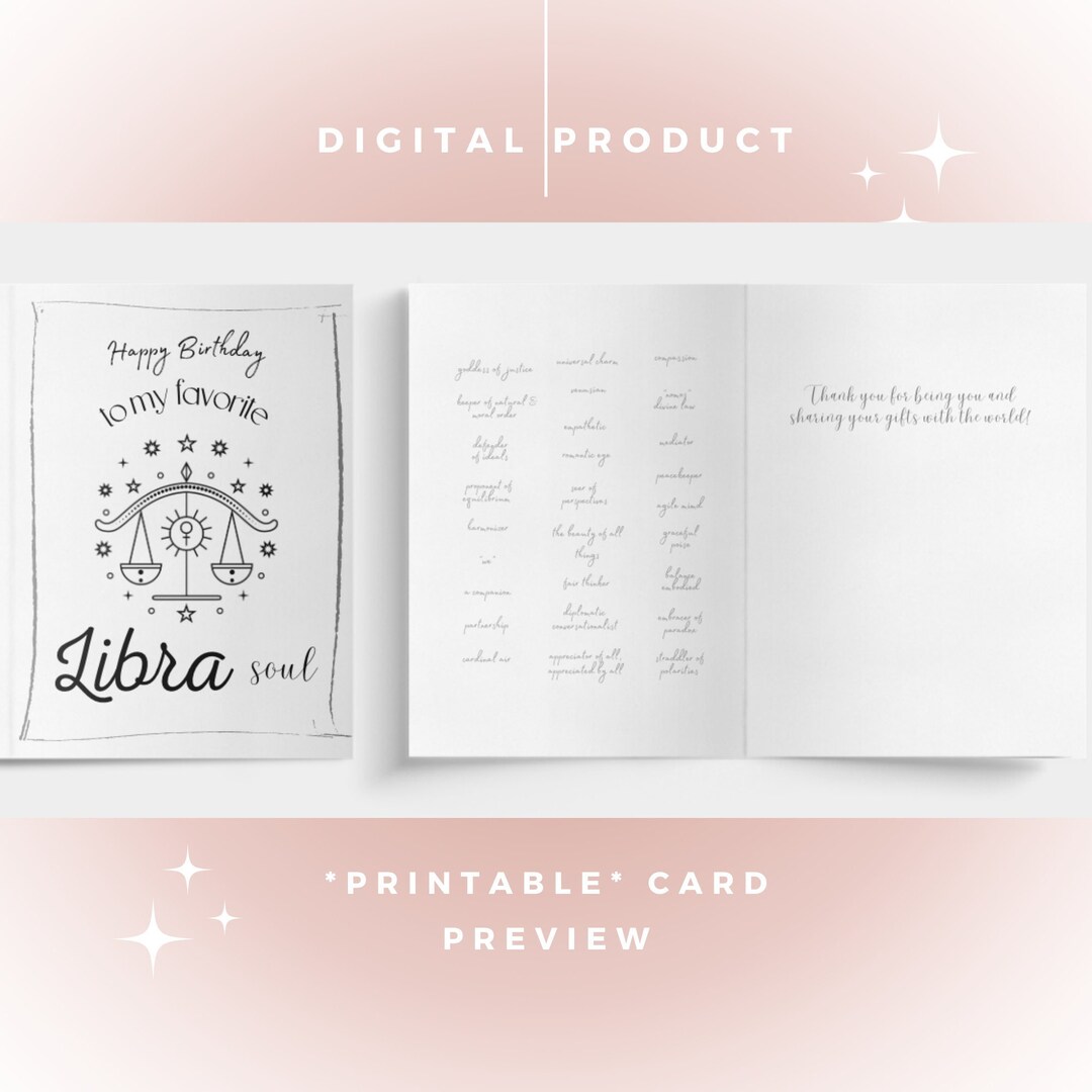 Happy Birthday to My Favorite Libra - Libra Zodiac Birthday Card ...