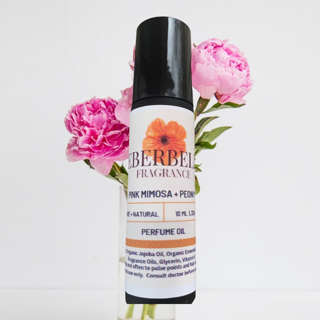 PINK MIMOSA & PEONY Perfume Oil or Spray, Handmade Vegan Roll on ...