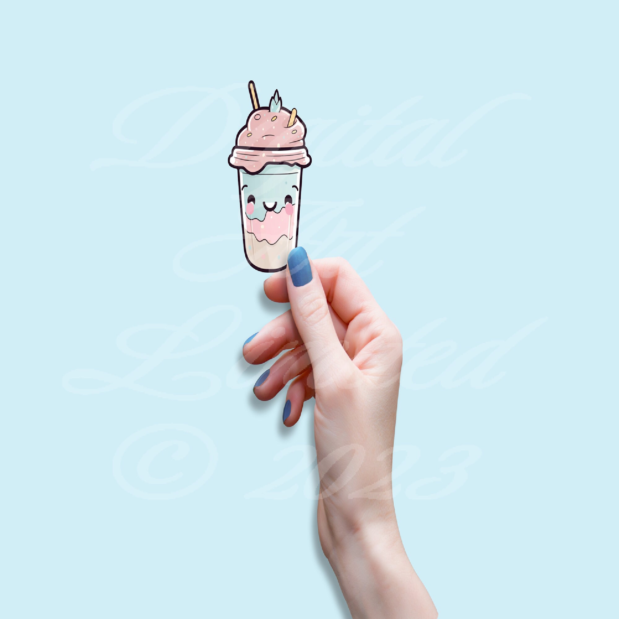 Digital Milkshake Stickers, Printable, Kiss Cut Stickers, Journal ...