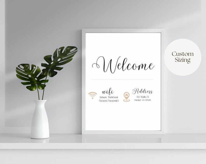 Wifi Password Sign Printable Wifi Sign Template Minimalist - Etsy