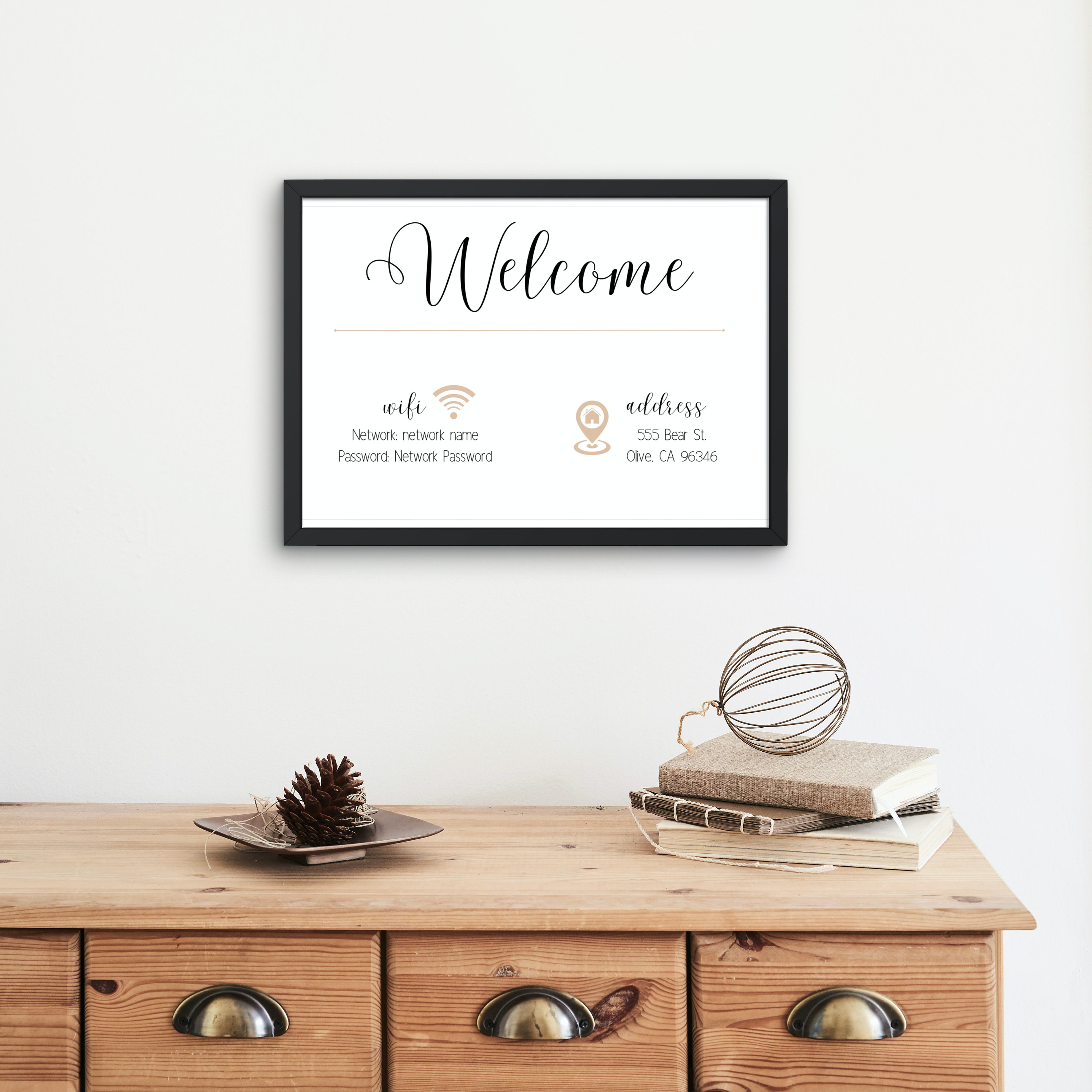 Wifi Password Sign Printable Wifi Sign Template Minimalist - Etsy