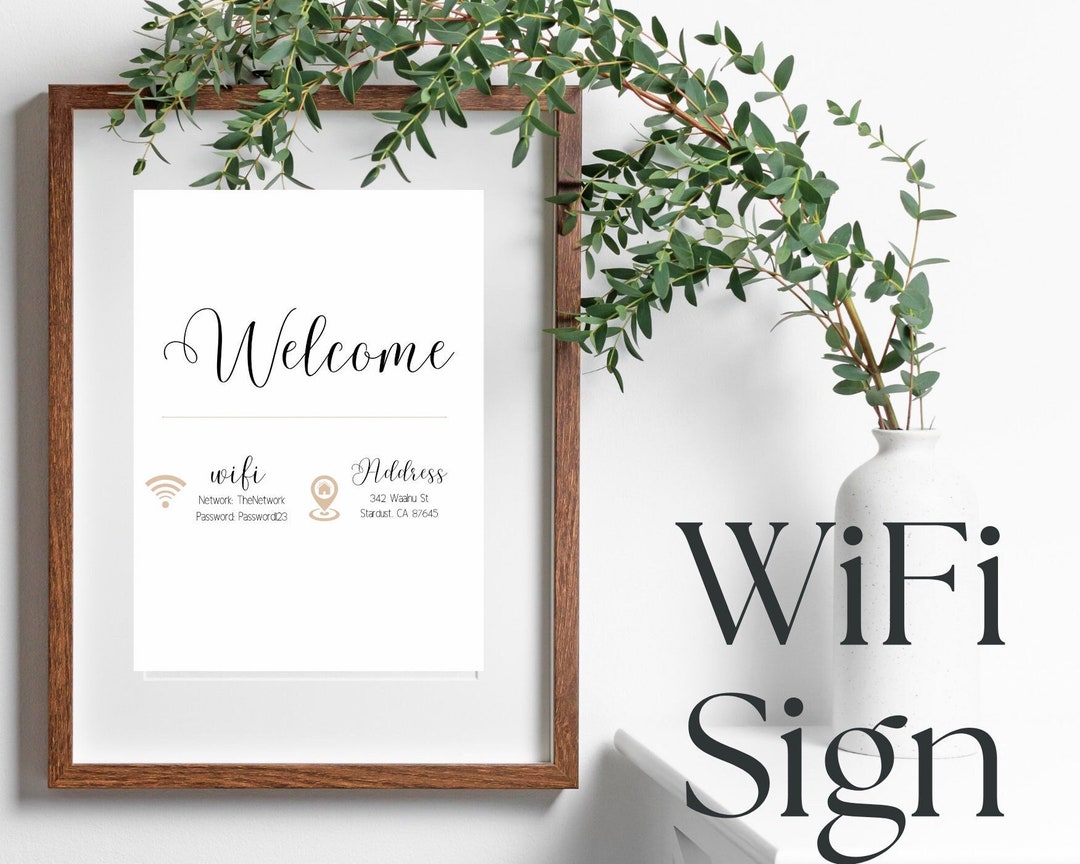 Wifi Password Sign Printable Wifi Sign Template Minimalist - Etsy