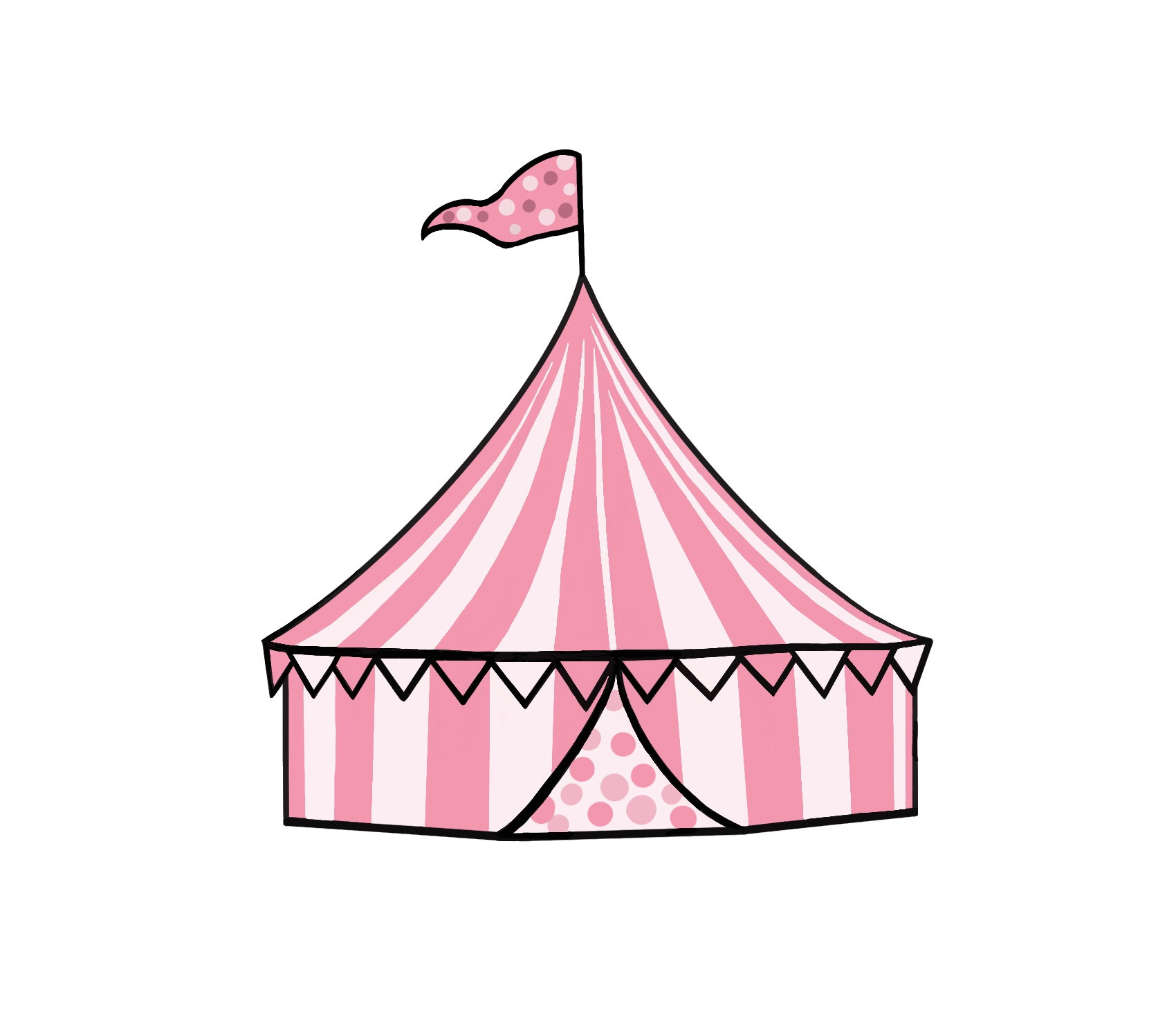 Pink Circus Tent | Circus Tent Clipart | PNG Clipart | JPEG | Digital ...