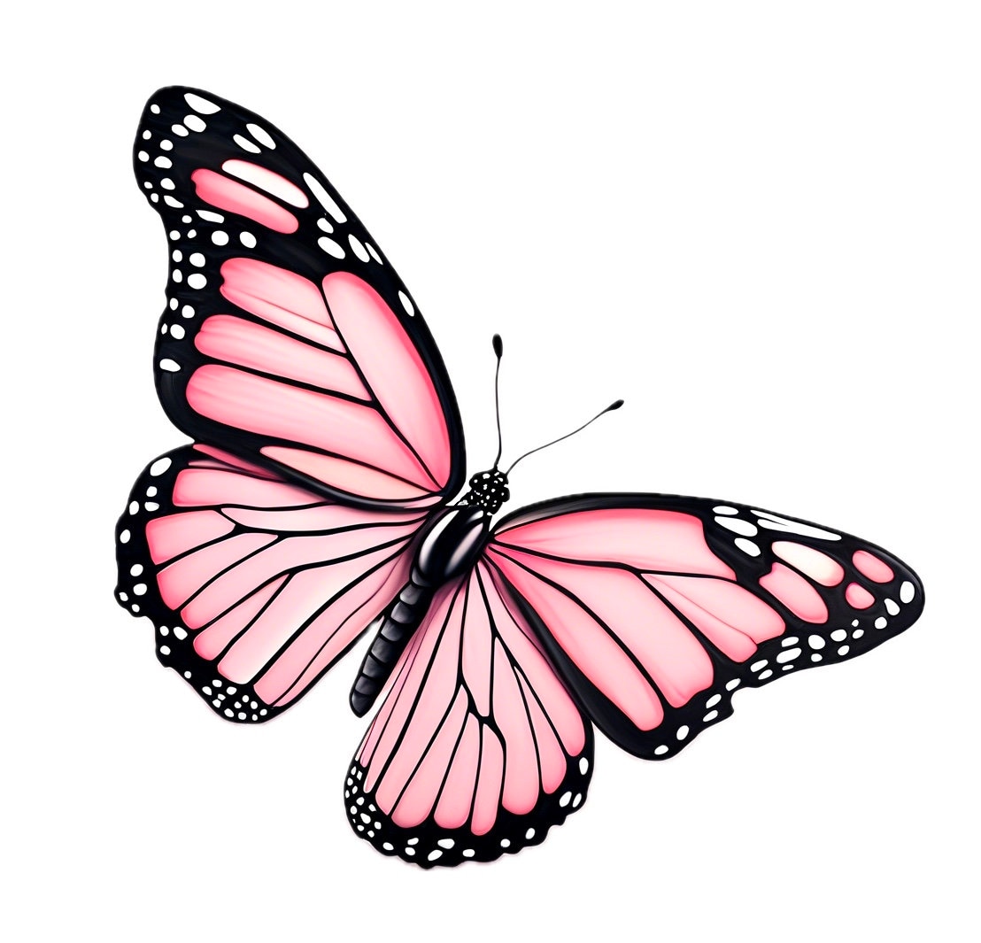 Pink Monarch Butterfly | Digital Download | Butterfly Clipart | PNG ...