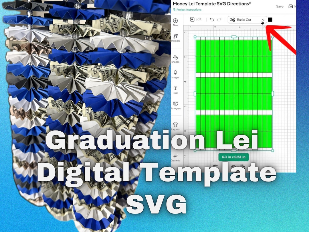 Graduation Lei Cricut Template SVG - SPECIAL DIRECTIONS in the ...