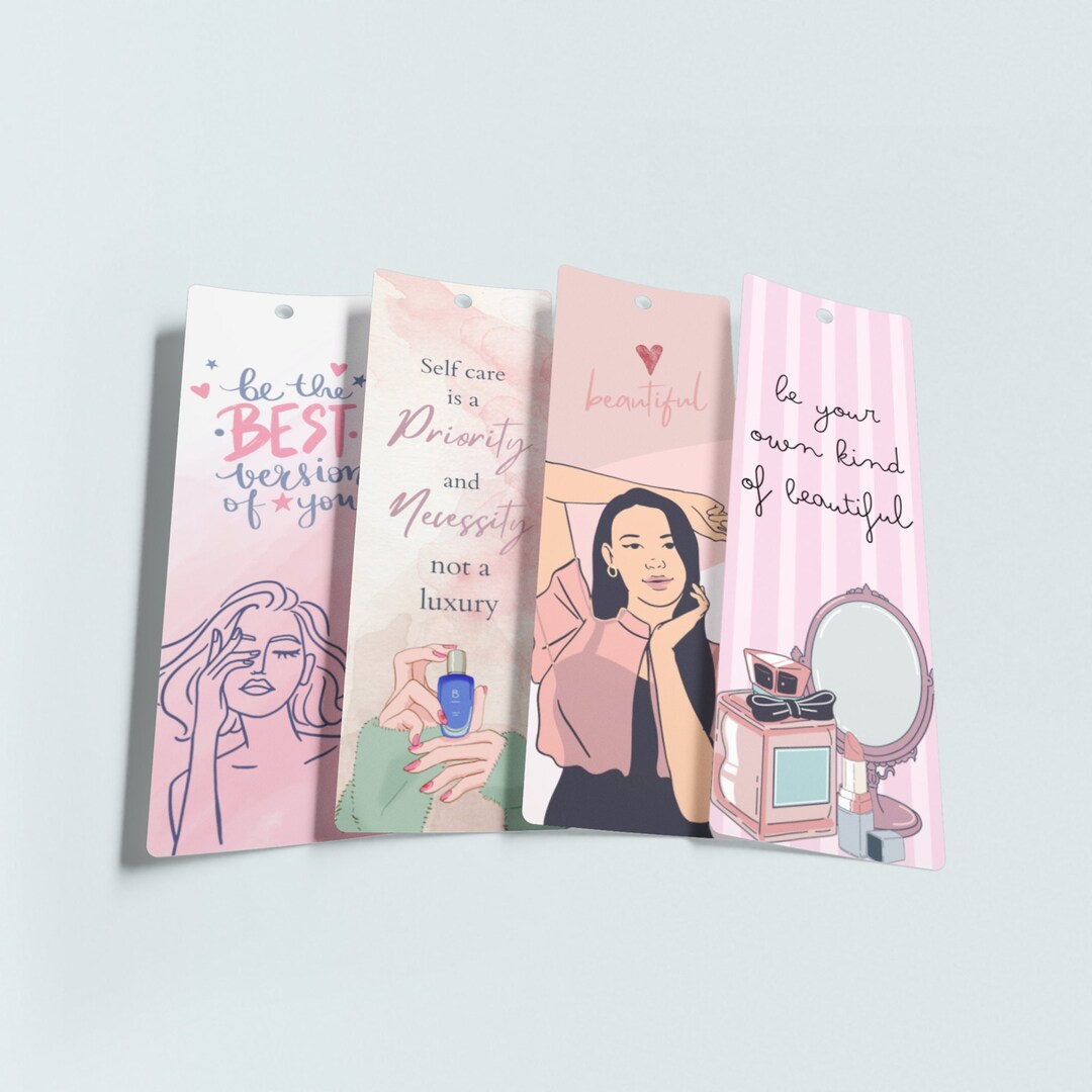 SELF CARE 2.3x7" Printable Bookmarks Set of 4 -instant Download Beauty ...