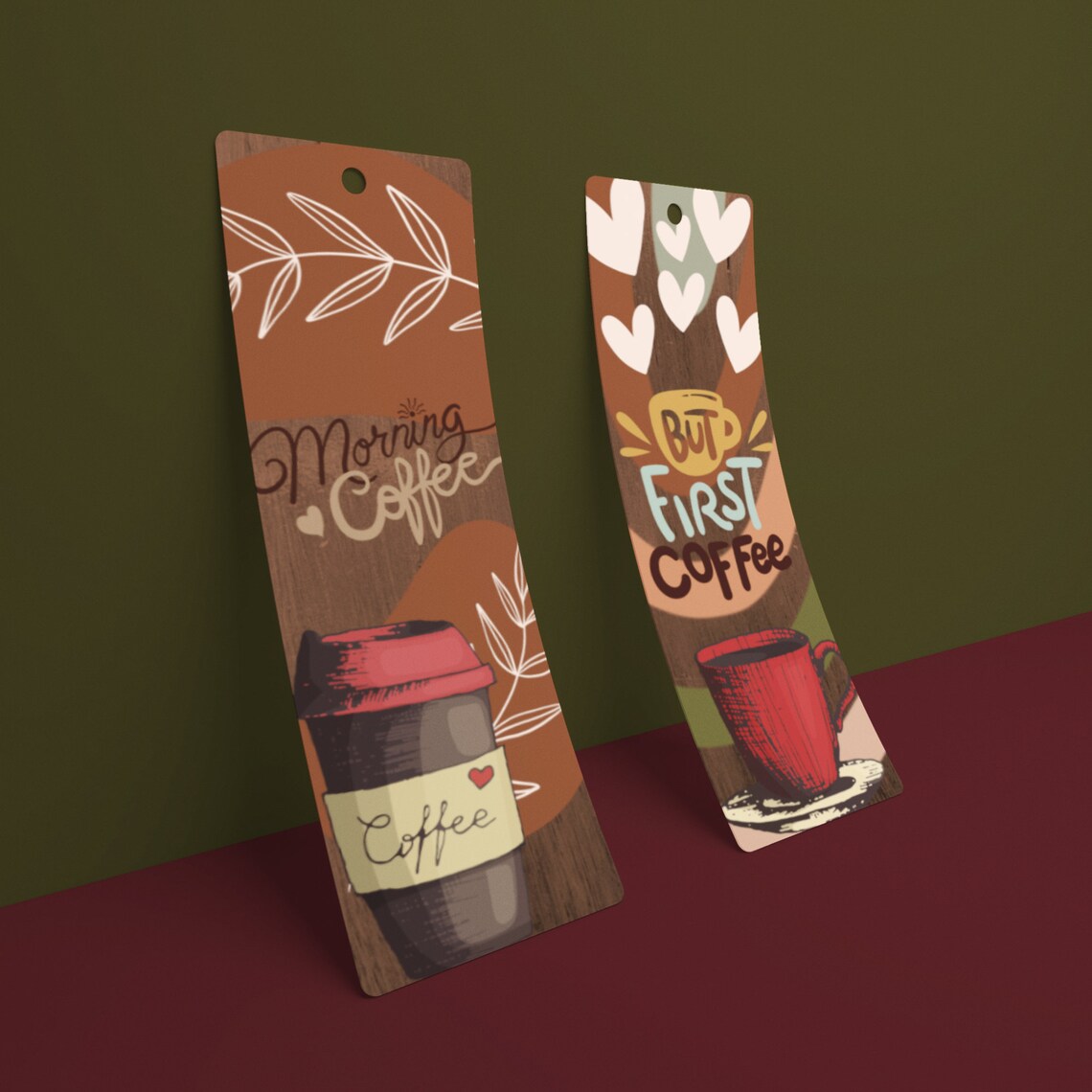 COFFEE LOVER 2.3x7" Printable Bookmarks Set of 4 -instant Download ...