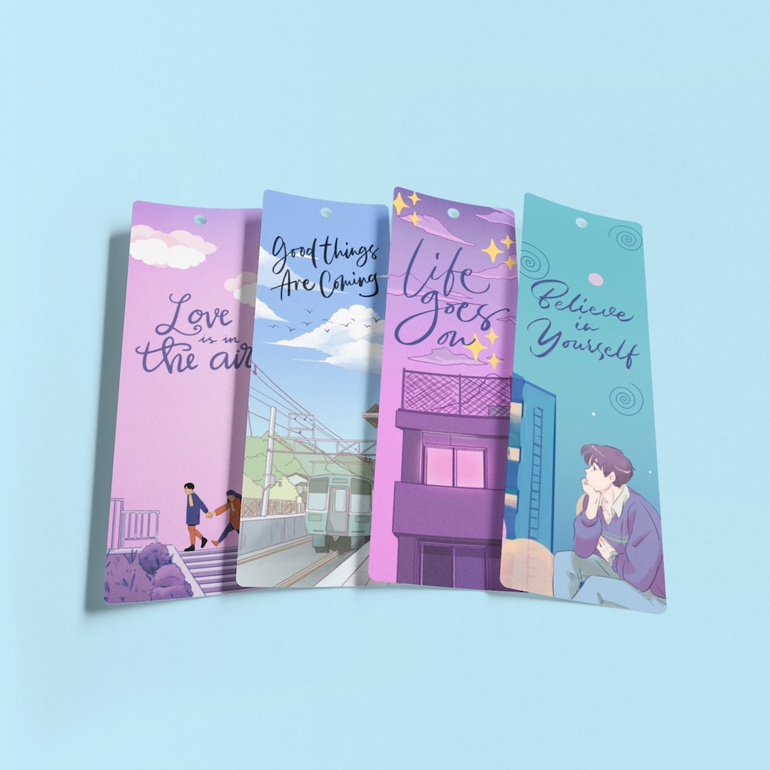 ANIME 2.3x7" Printable Bookmarks Set of 4 - Instant Download Bookmarks ...