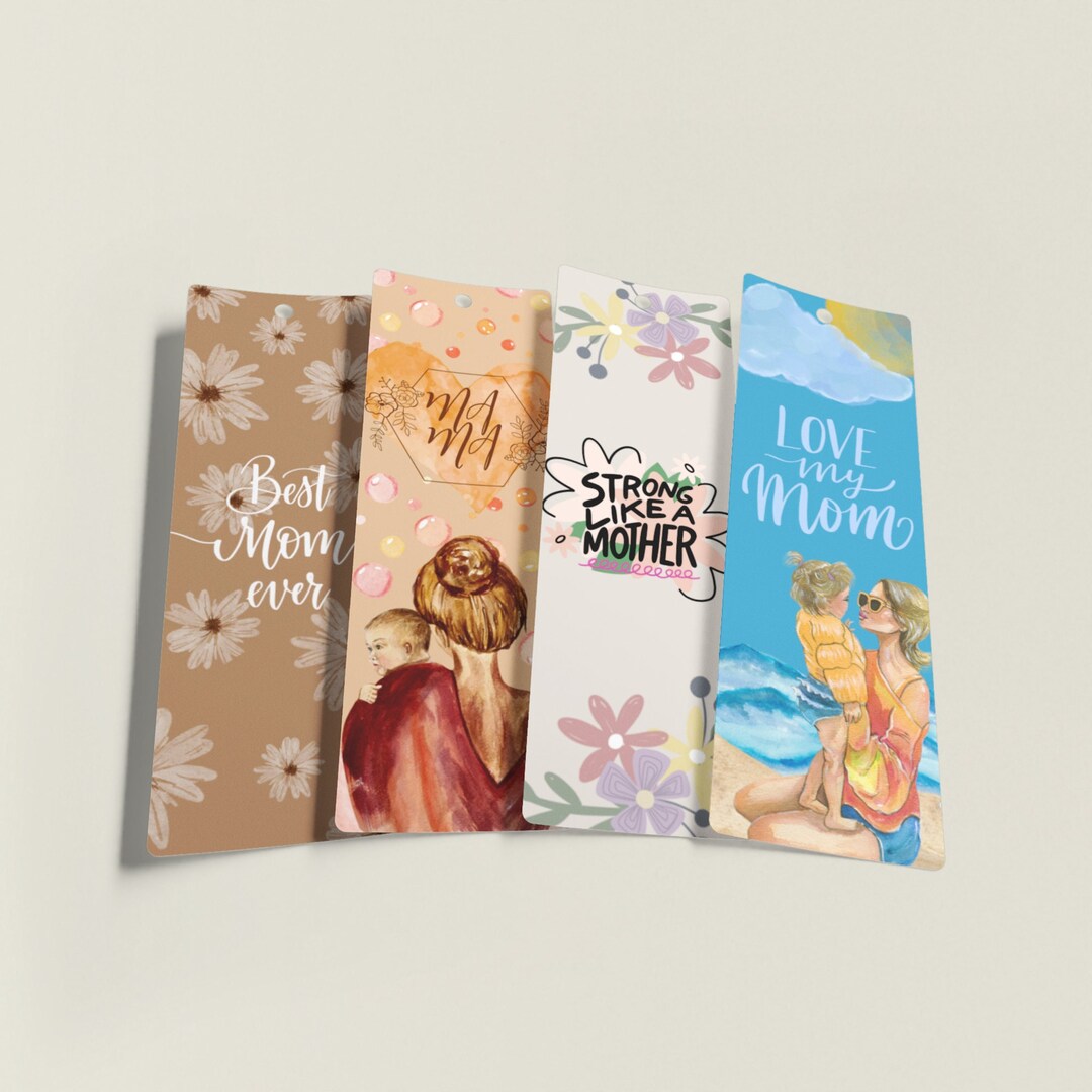 MOTHERS 2.3x7 Printable Bookmarks Set of 4 Instant Download Mom Themed ...