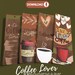 COFFEE LOVER 2.3x7" Printable Bookmarks Set of 4 -instant Download ...
