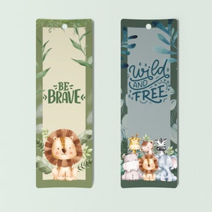 ZOO ANIMALS 2.3x7" Printable Bookmarks Set of 4 - Instant Download ...