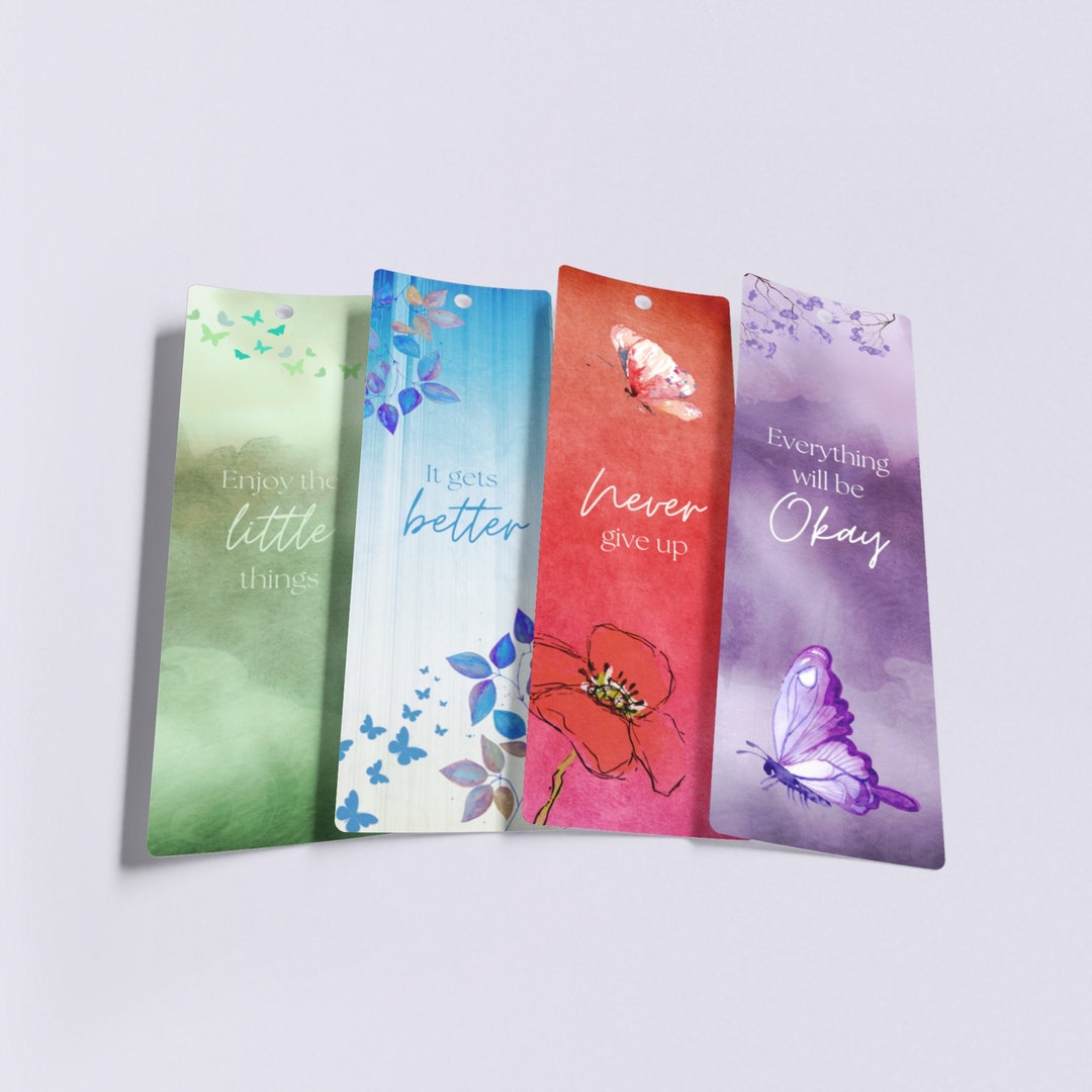 BUTTERFLY 2.3x7" Printable Bookmarks Set of 4 - Instant Download Themed ...