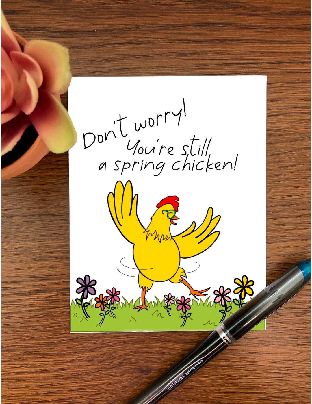 Still a Spring Chicken!- Humorous Chicken Birthday Card** - Etsy