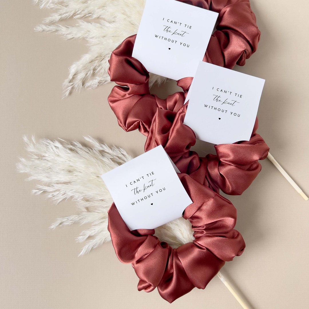 Rust Hair Scrunchies Bridesmaid Proposal Gift Rust Burnt Orange ...