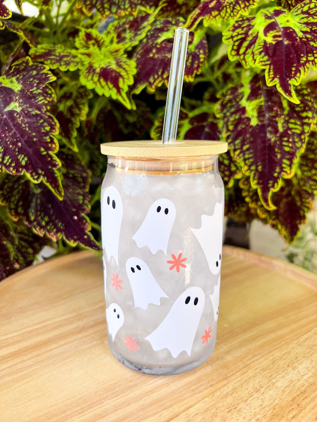 Ghost Cup, Ghost Pink Cup, Fall Can Glass, Spooky Cup, Halloween Cup ...