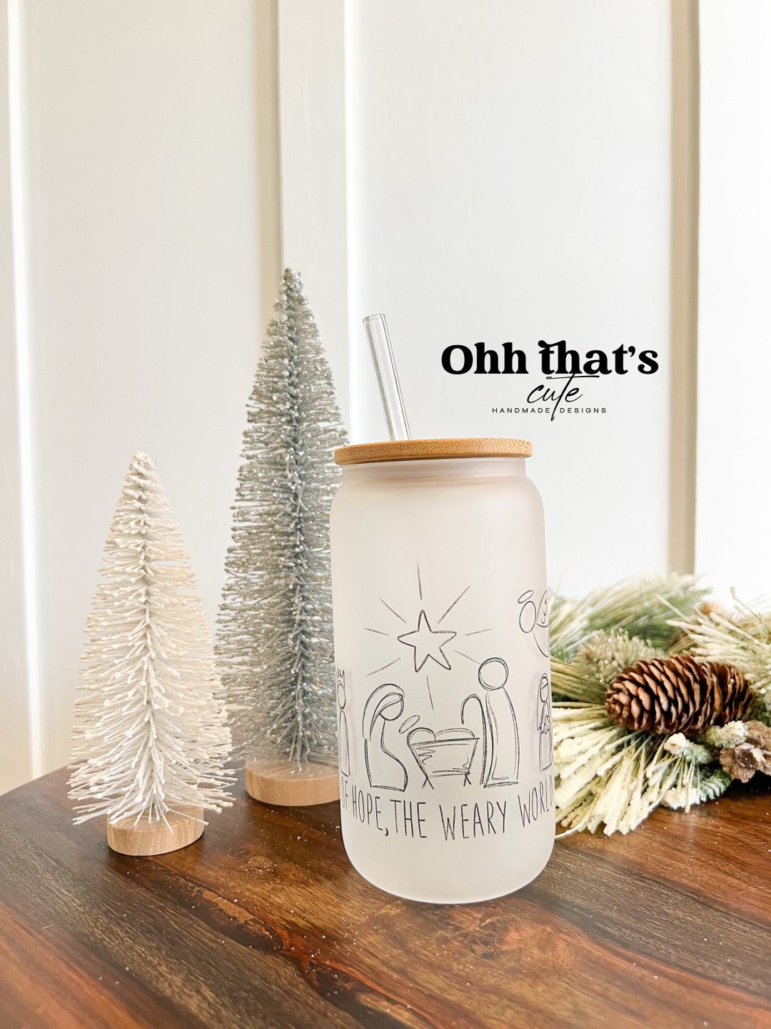 Nativity Cup, Nativity Frosted Christmas Cup, Nativity Tumbler, Can ...