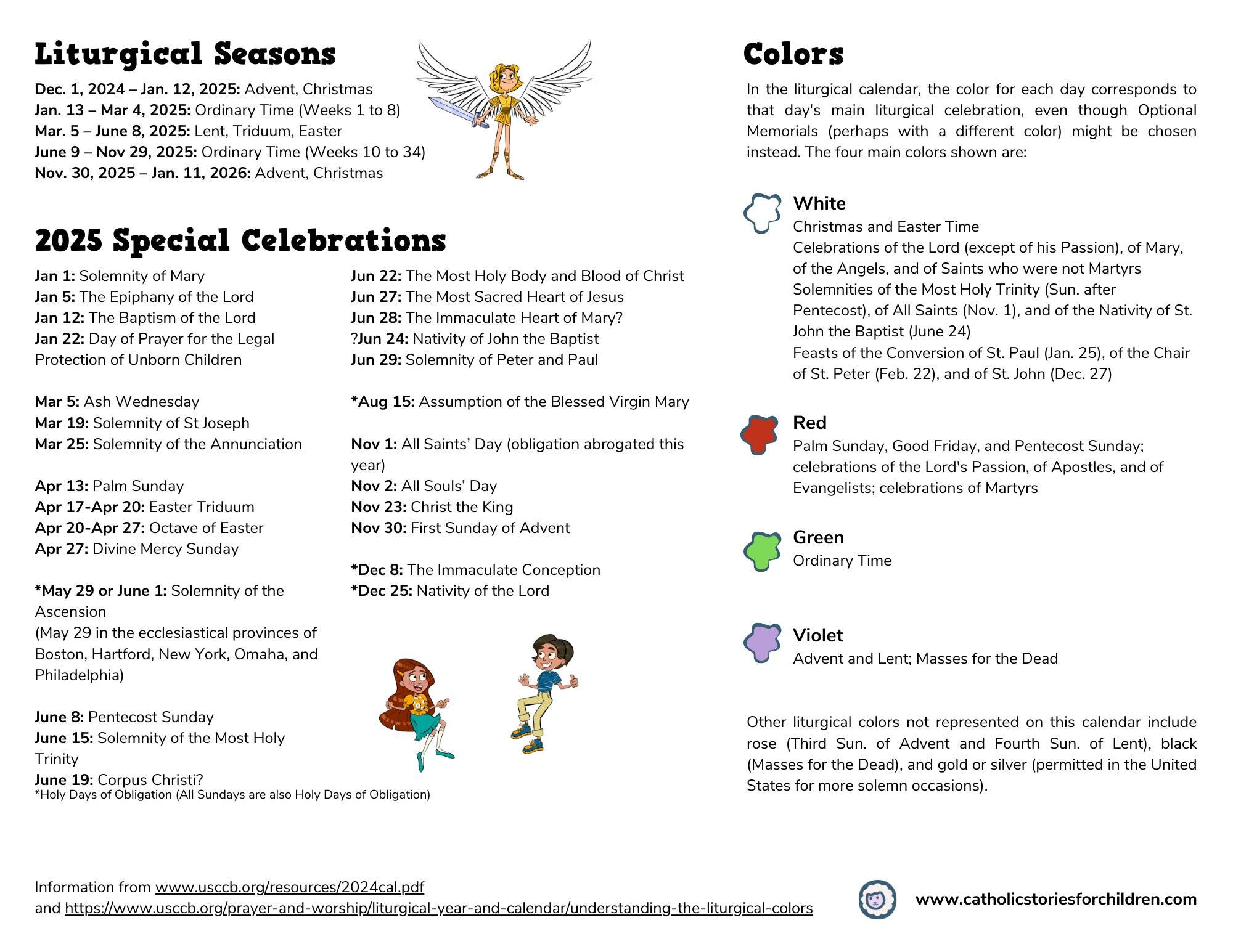 2025 Liturgical Calendar | Instant Download | Catholic Gifts | Catholic ...