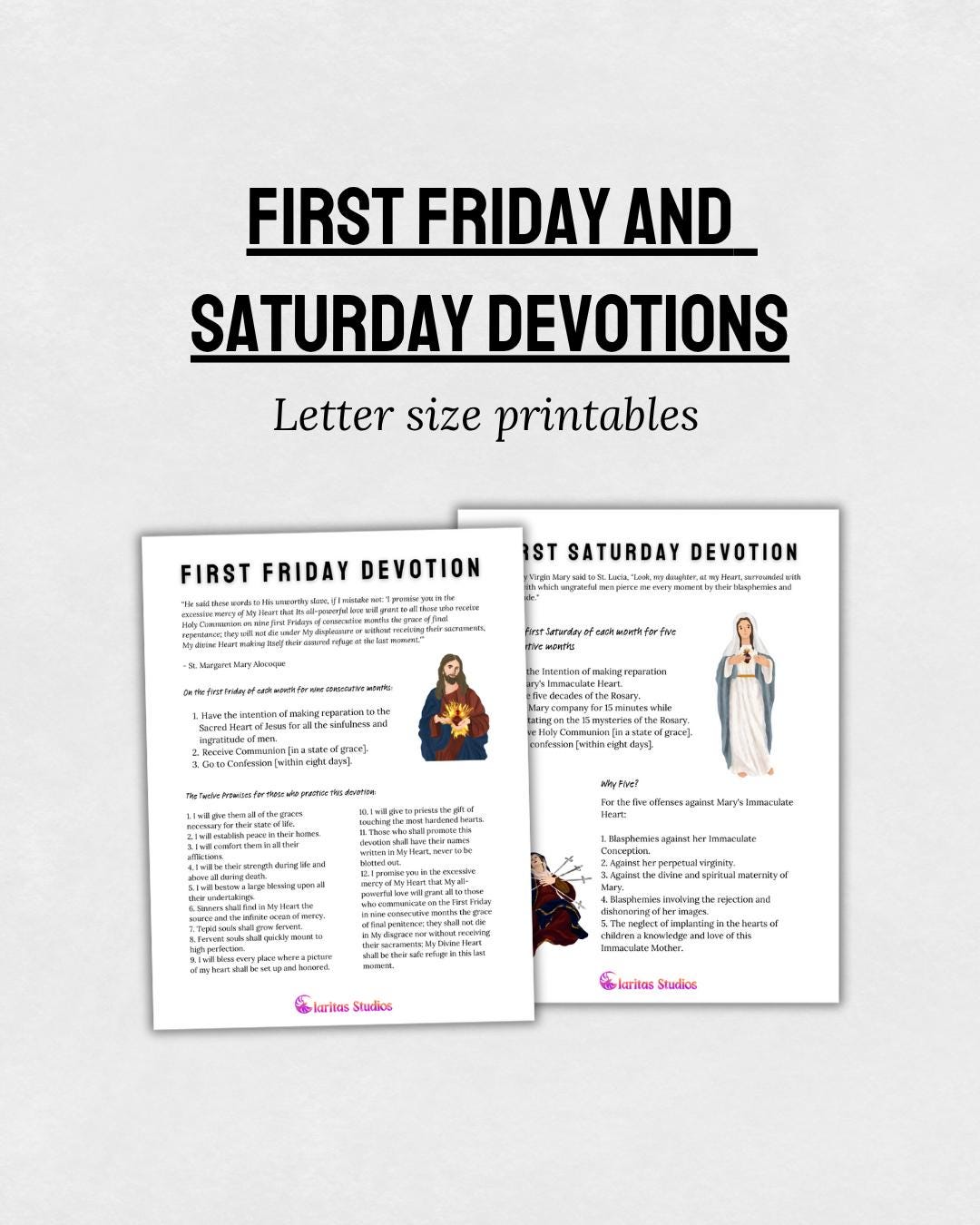 First Friday and Saturday Devotions Print: Catholic Prayers (digital ...
