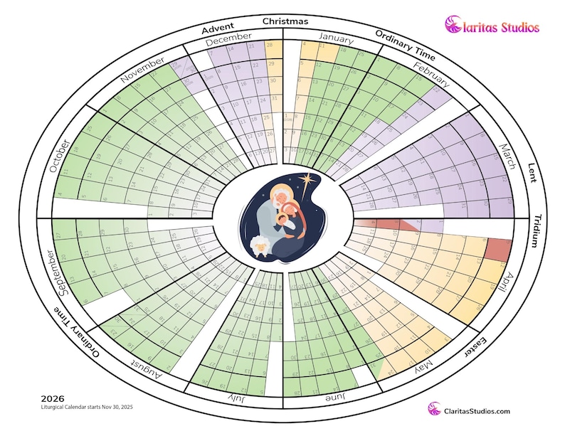 2026 Liturgical Calendar: Catholic Children's Printable (digital ...