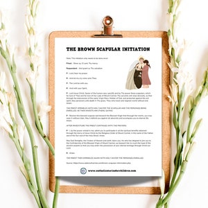 Brown Scapular Initiation Printable: Catholic Prayers (digital Download ...