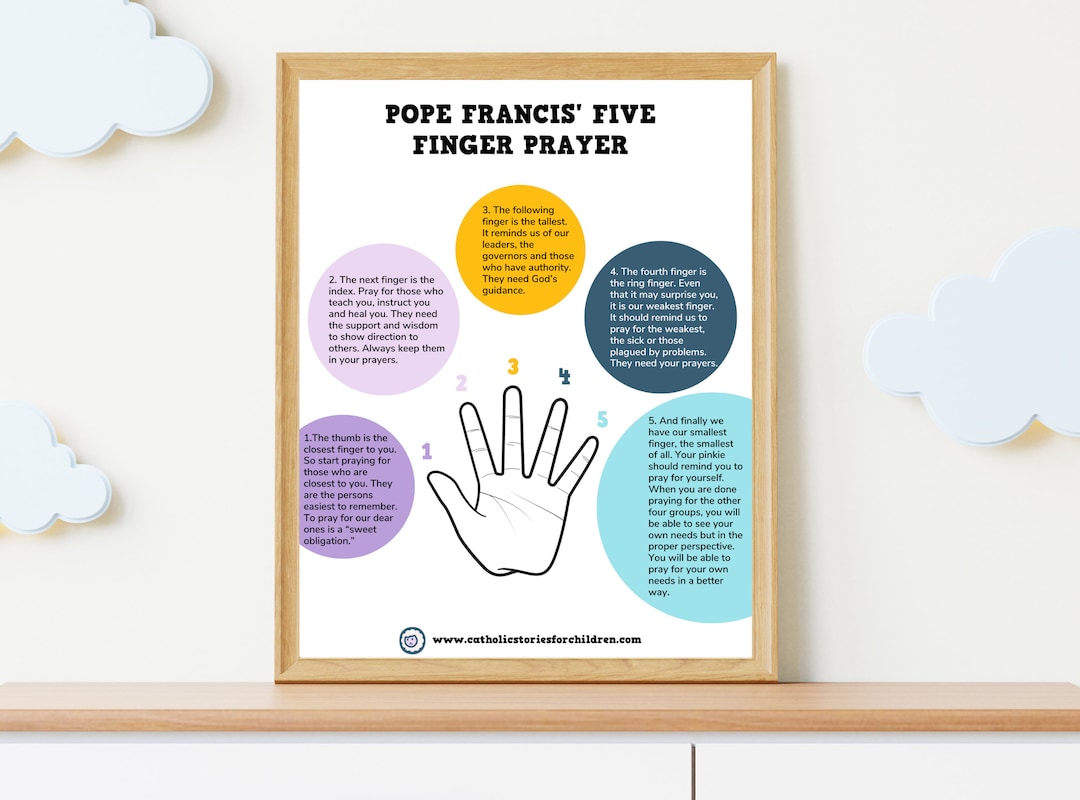 Pope Francis' Five Finger Prayer Printable PDF | Digital Download ...