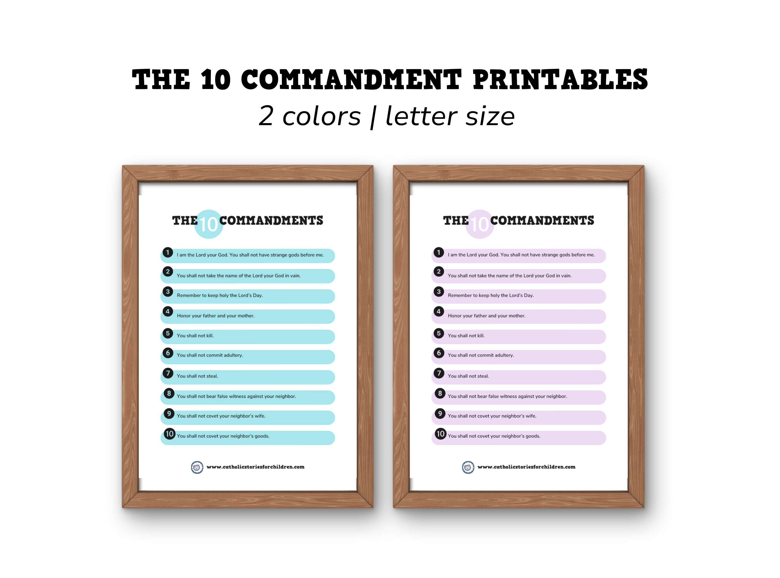 10 Commandments Printable for Catholic Children | Teach Catholic Values ...