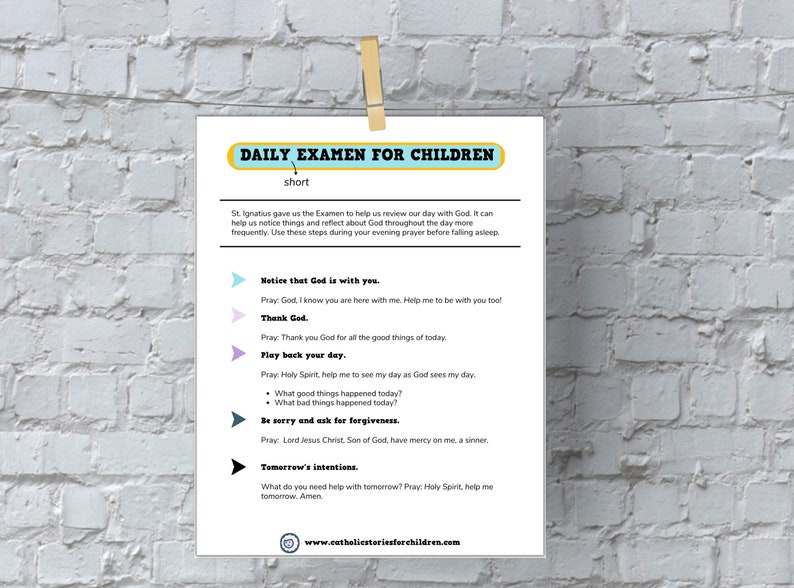 Ignatian Daily Examen for Children Printable PDF | Digital Download ...