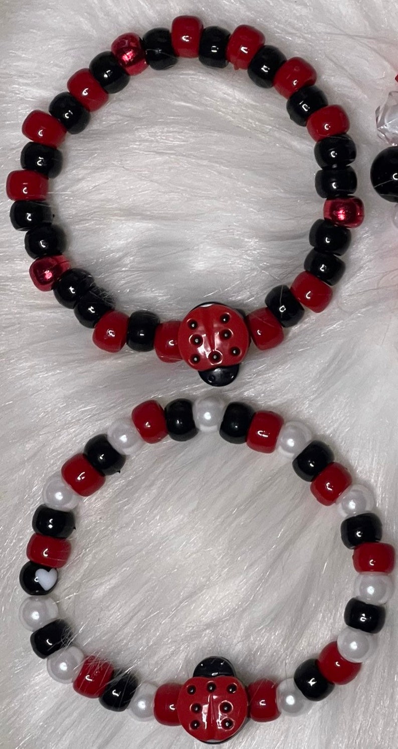 Ladybug Bracelets/kandi Bracelets/beaded Bracelets/pony Beads - Etsy