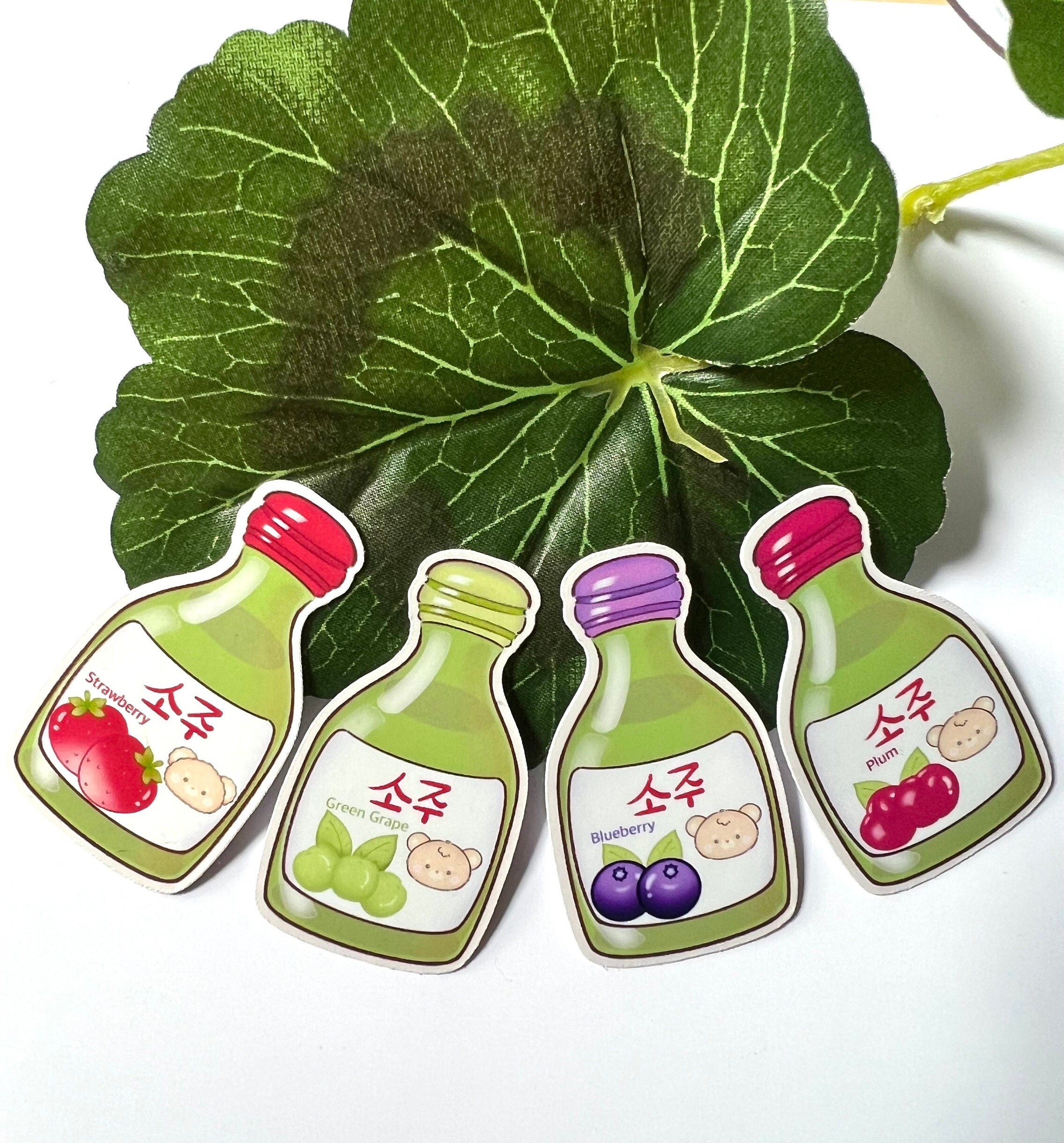 Soju Sticker Set Korean Cute Soju Stickers Korean Fruit Soju Sticker ...