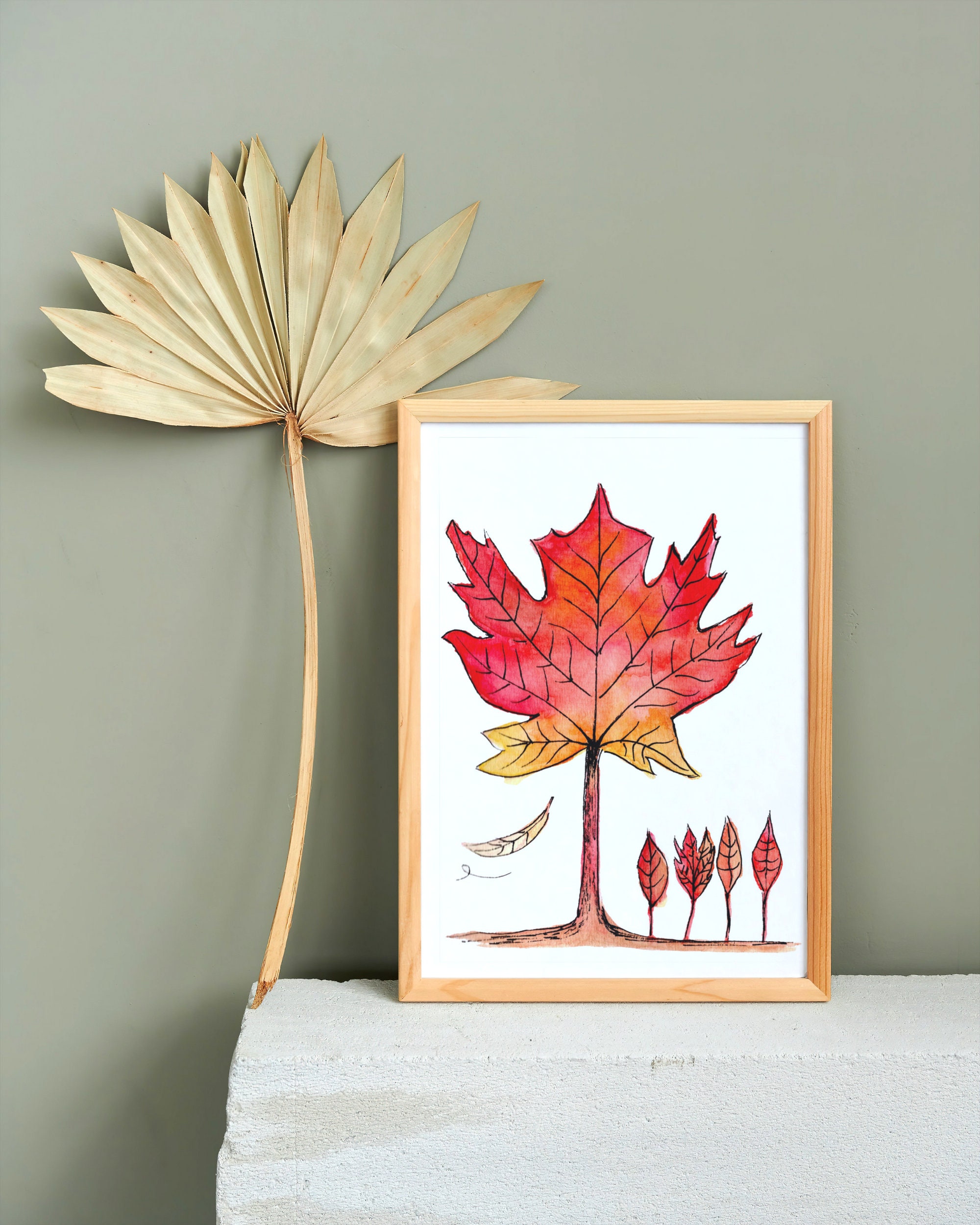 Maple Tree Watercolor Digital Print Original Fall Art - Etsy