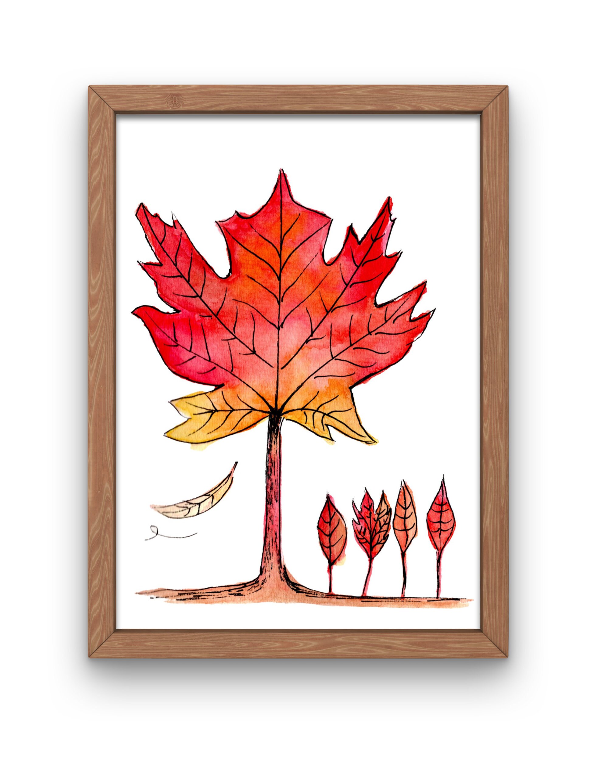 Maple Tree Watercolor Digital Print Original Fall Art - Etsy