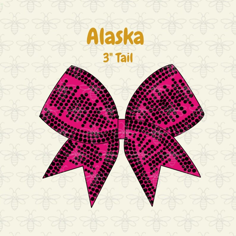 Alaska Rhinestone Template for Cheer Bow SVG File Downloads - Etsy