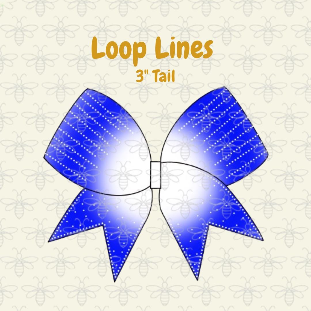 Loop Lines Bow Rhinestone Template for Cheer Bow SVG File Download - Etsy